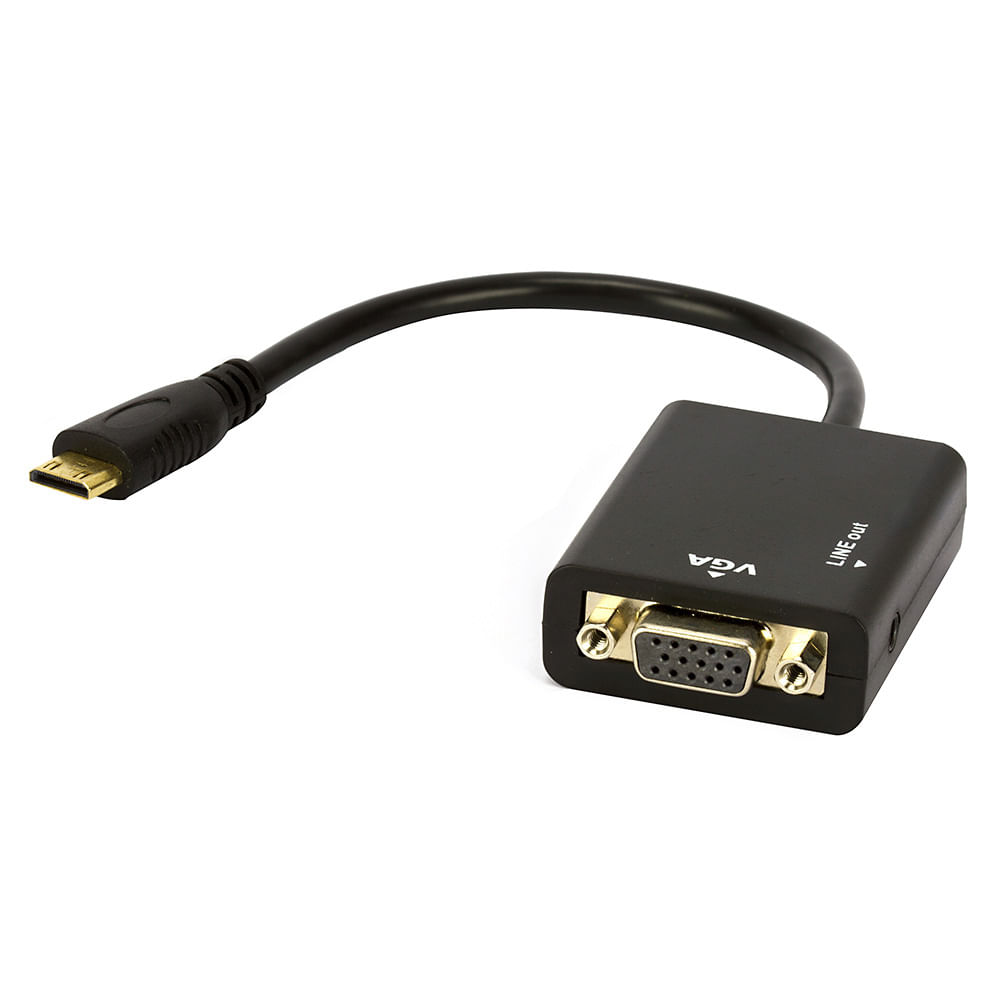 Cabo Adaptador Mini HDMI para VGA com Áudio - Cirilo Cabos