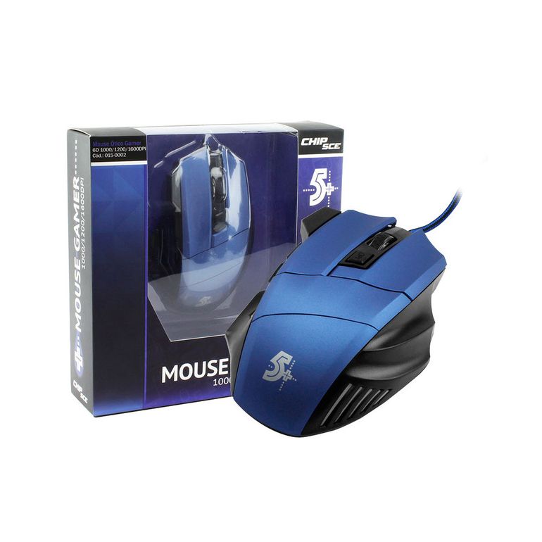 Mouse Gamer 1000/1200/1600 DPI Azul - Cirilo Cabos